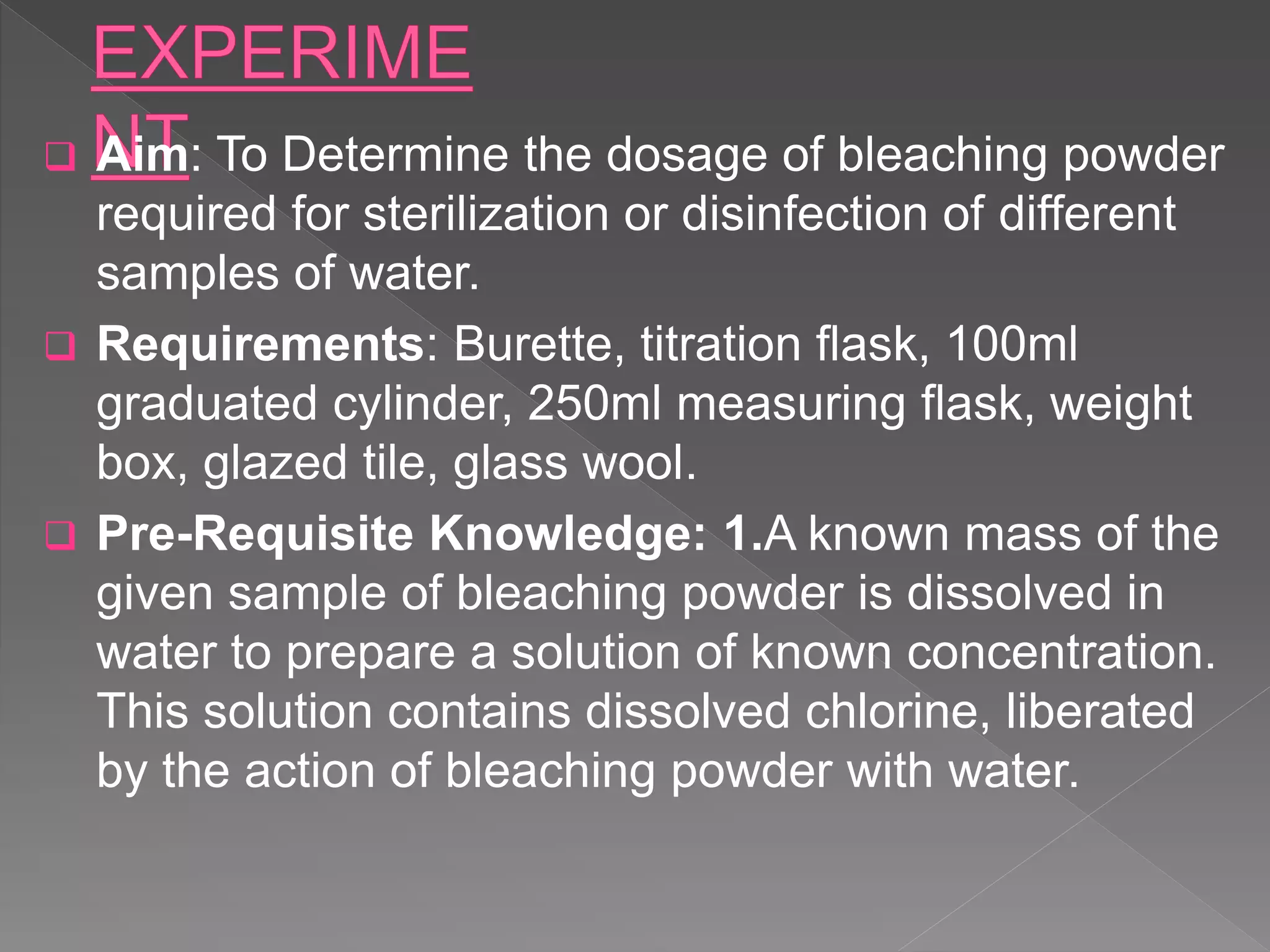 STERILIZATION OF WATER USING BLEACHING POWDER PPTX..pptx