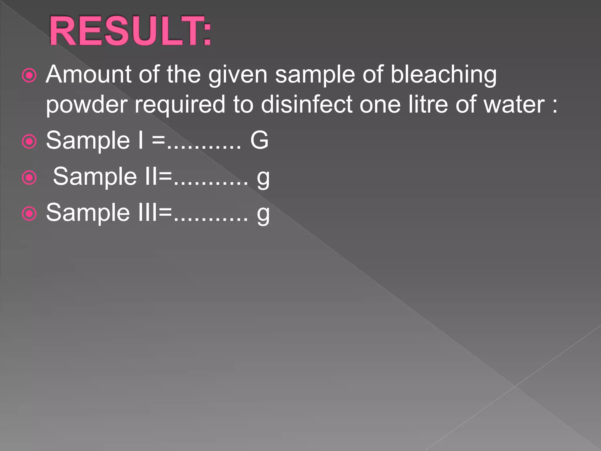 STERILIZATION OF WATER USING BLEACHING POWDER PPTX..pptx