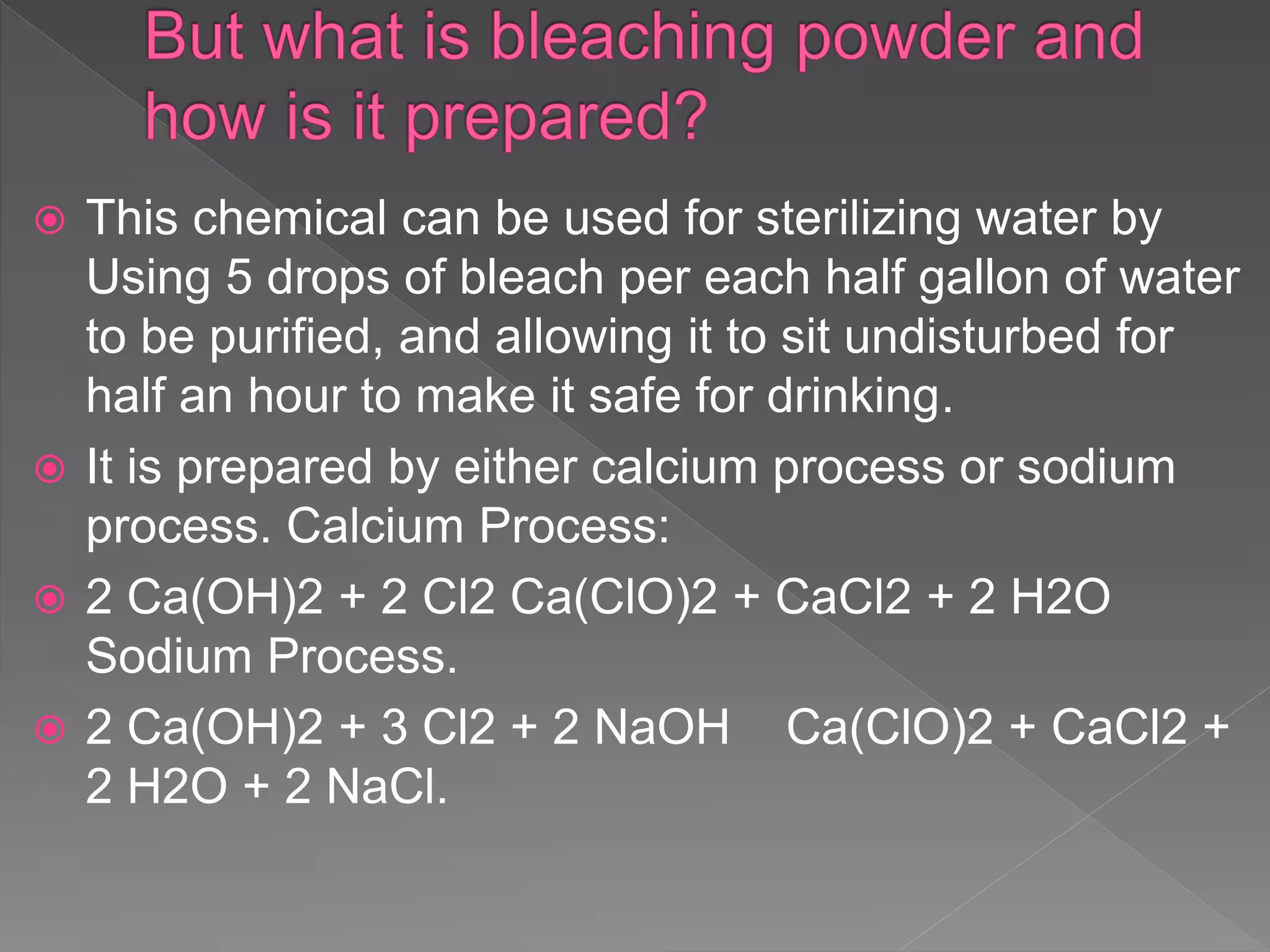 STERILIZATION OF WATER USING BLEACHING POWDER PPTX..pptx