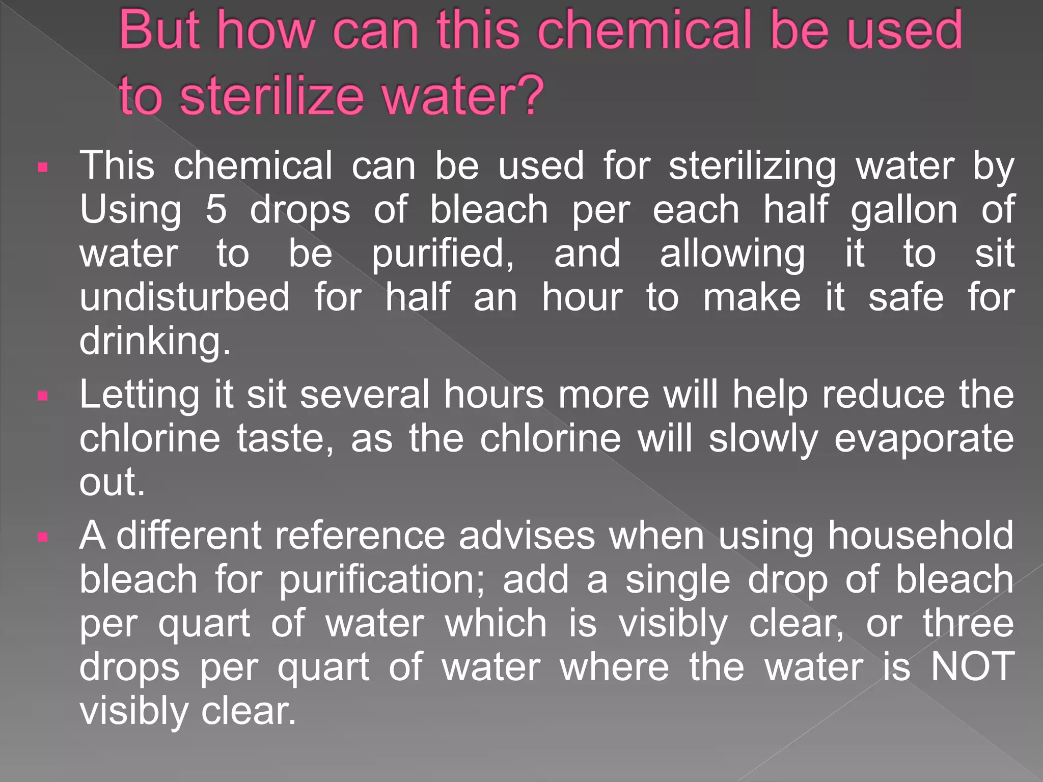 STERILIZATION OF WATER USING BLEACHING POWDER PPTX..pptx