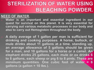 STERILIZATION OF WATER USING BLEACHING POWDER PPTX..pptx
