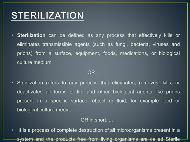 Sterilization | PPTX | First Aid | Injuries