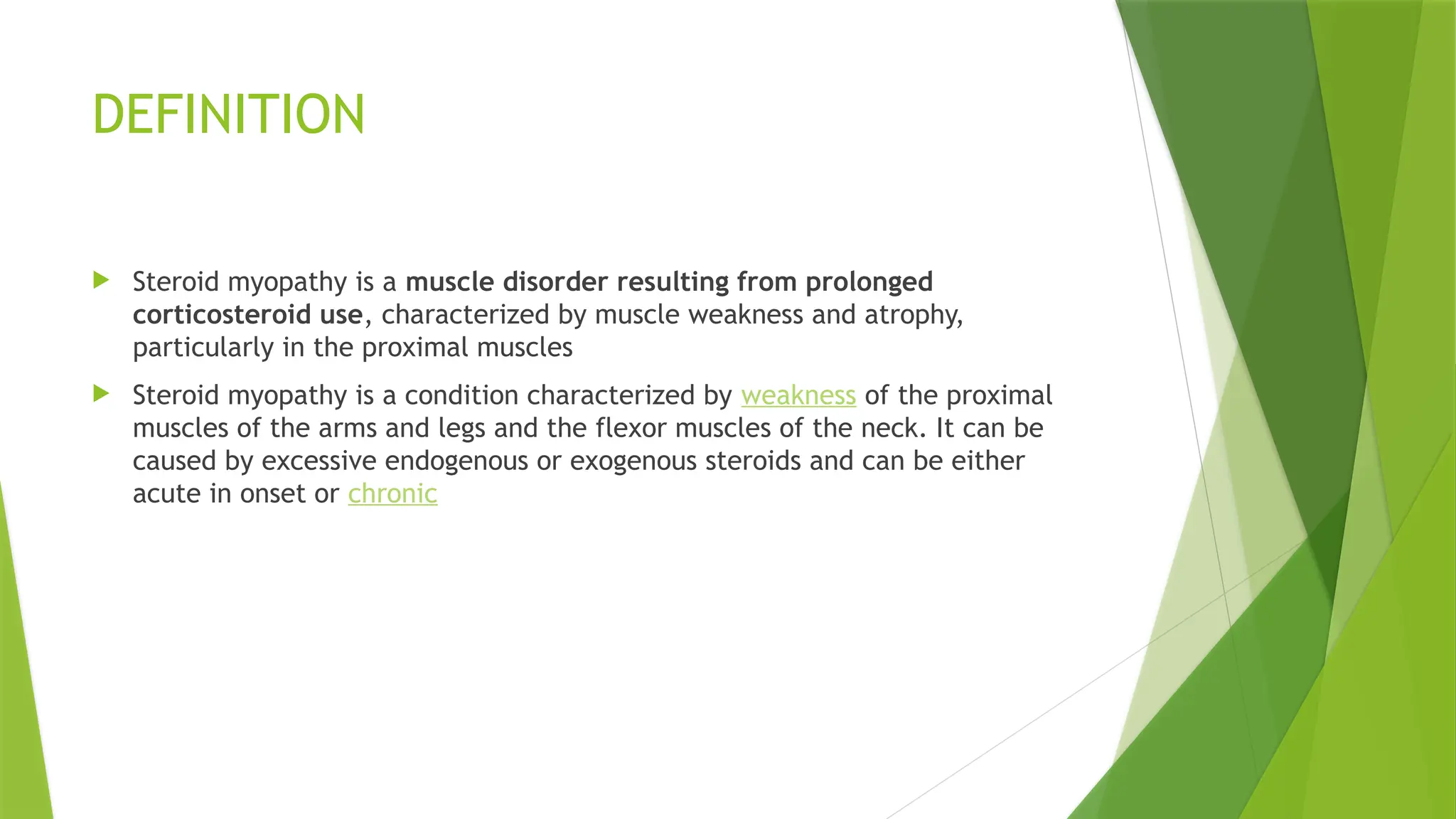 STERIOD MYOPATHY its classification pathophysiology risk factors .pptx