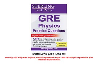 Sterling Test Prep GRE Physics Practice Questions: High Yield GRE ...