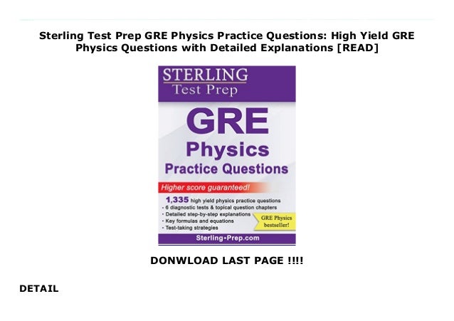 Sterling Test Prep GRE Physics Practice Questions: High Yield GRE ...