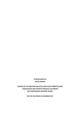 Sterling bank annual report 2017 | PDF