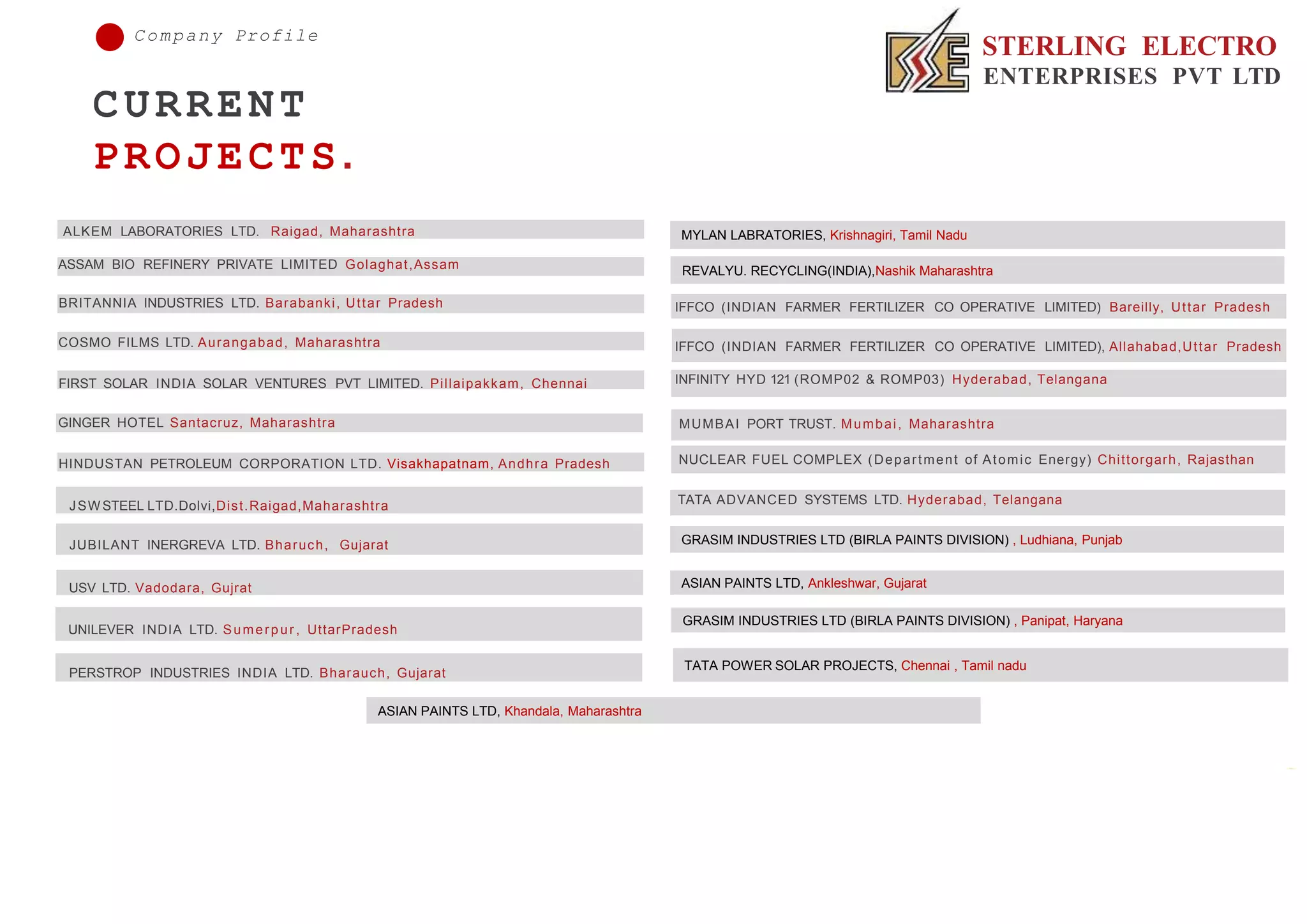 EPC Electrical & Instrumentation Contractors in Mumbai, India - Sterling Electro | PPTX