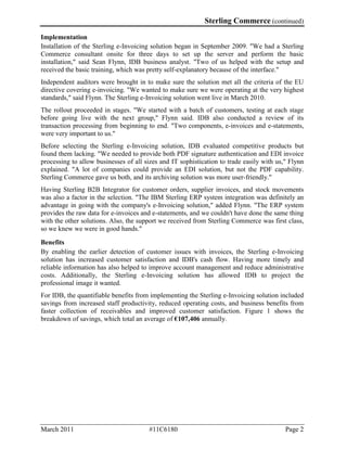 Sterling commerce idb roi study | PDF