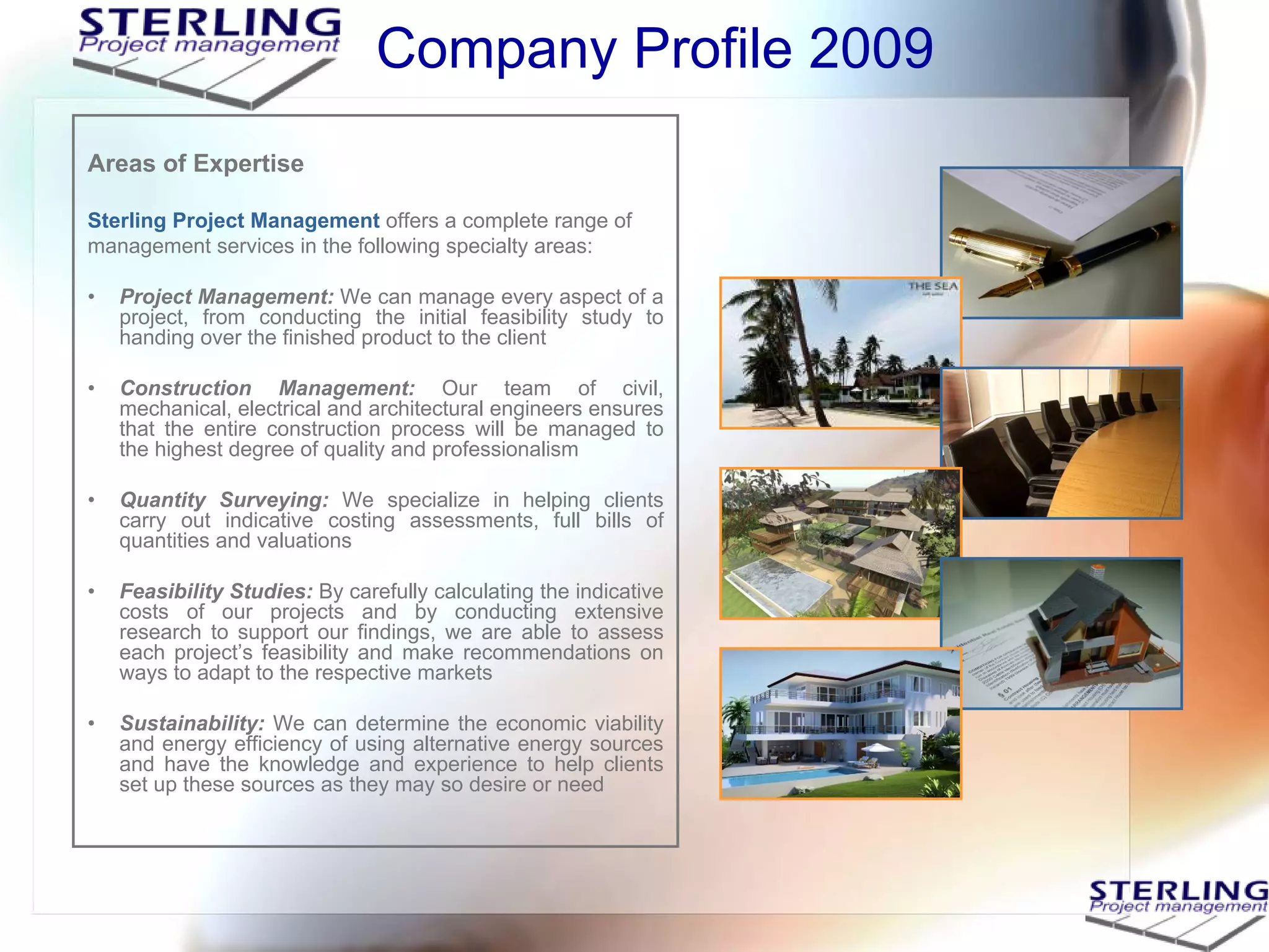 Sterling Project Management profile for project management, contruction ...