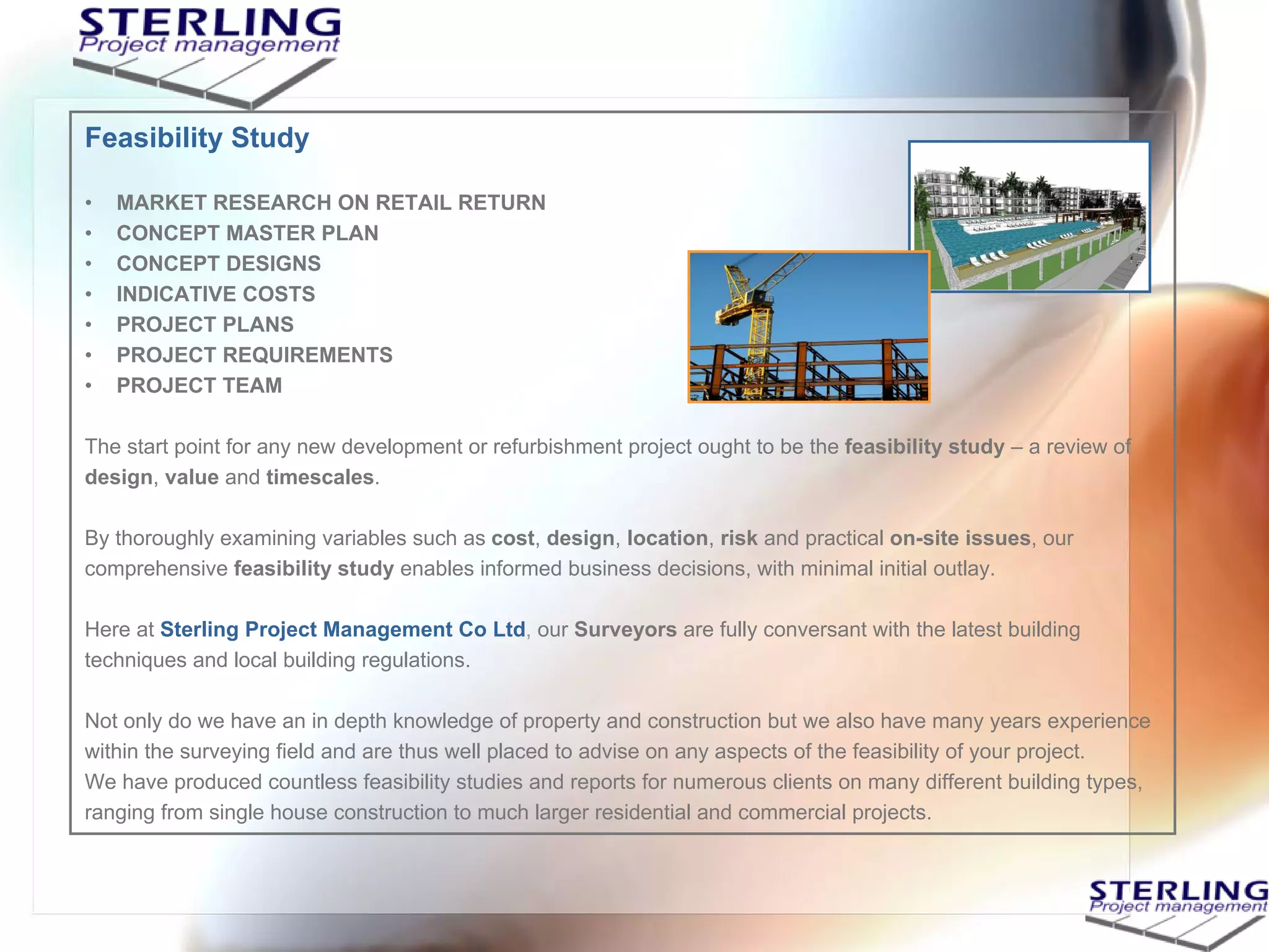 Sterling Project Management profile for project management, contruction ...
