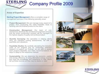 Sterling Project Management profile for project management, contruction ...
