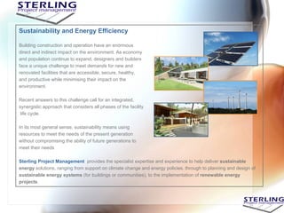 Sterling Project Management profile for project management, contruction ...