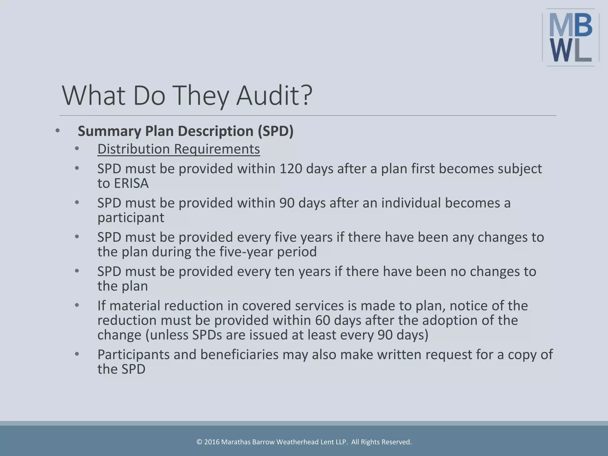 SterlingRisk and Stacy Barrow Present - Surviving a DOL Audit | PPTX