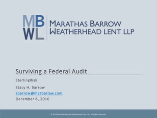 SterlingRisk and Stacy Barrow Present - Surviving a DOL Audit | PPTX
