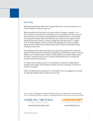 Sterling White Paper - Reforming And Decanting Trusts | PDF