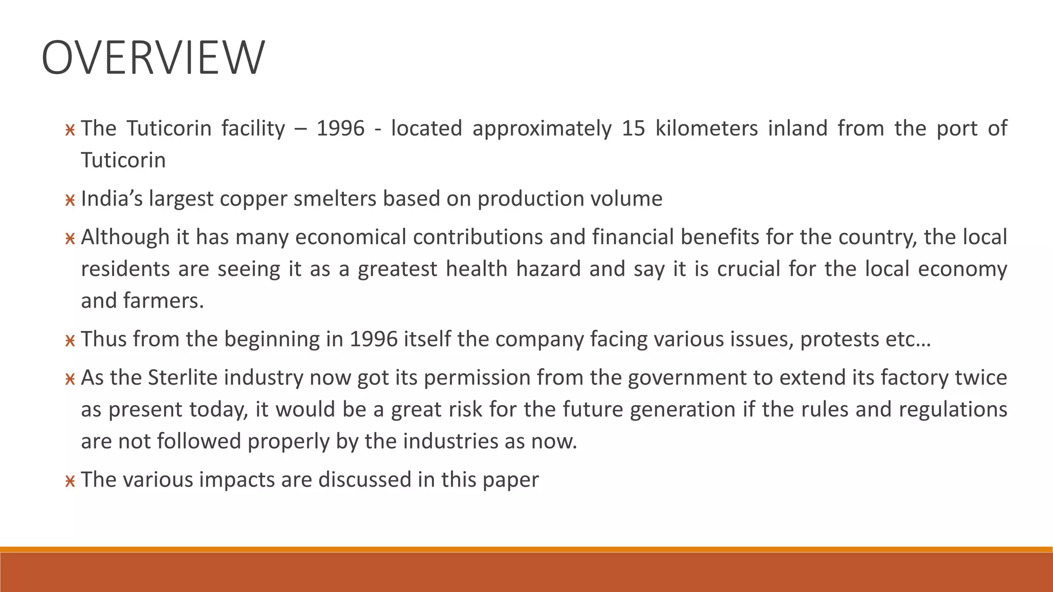 Sterlite pollution and impacts | PPTX