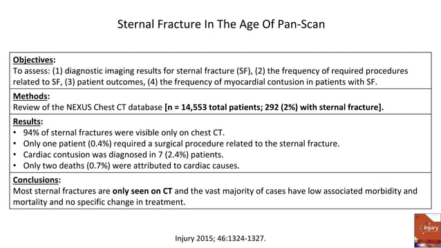 Sternal Fractures & Dislocations - EMGuidewire Radiology Reading Room ...