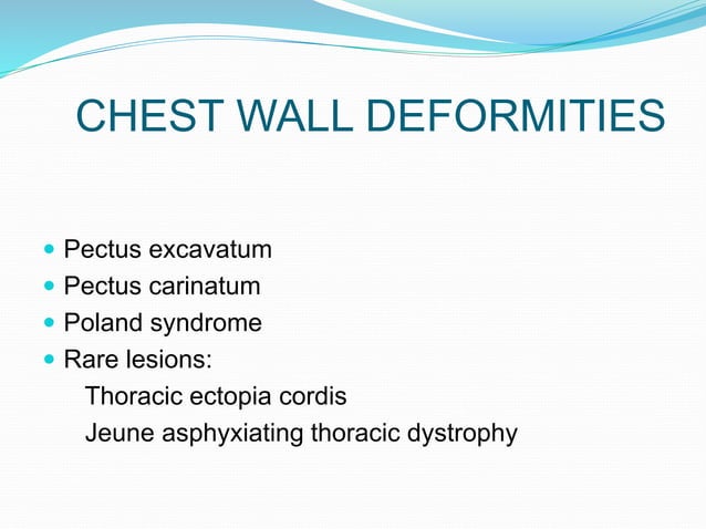 Sternal/ Chest wall deformities and Tumors | PPTX | Lung and ...