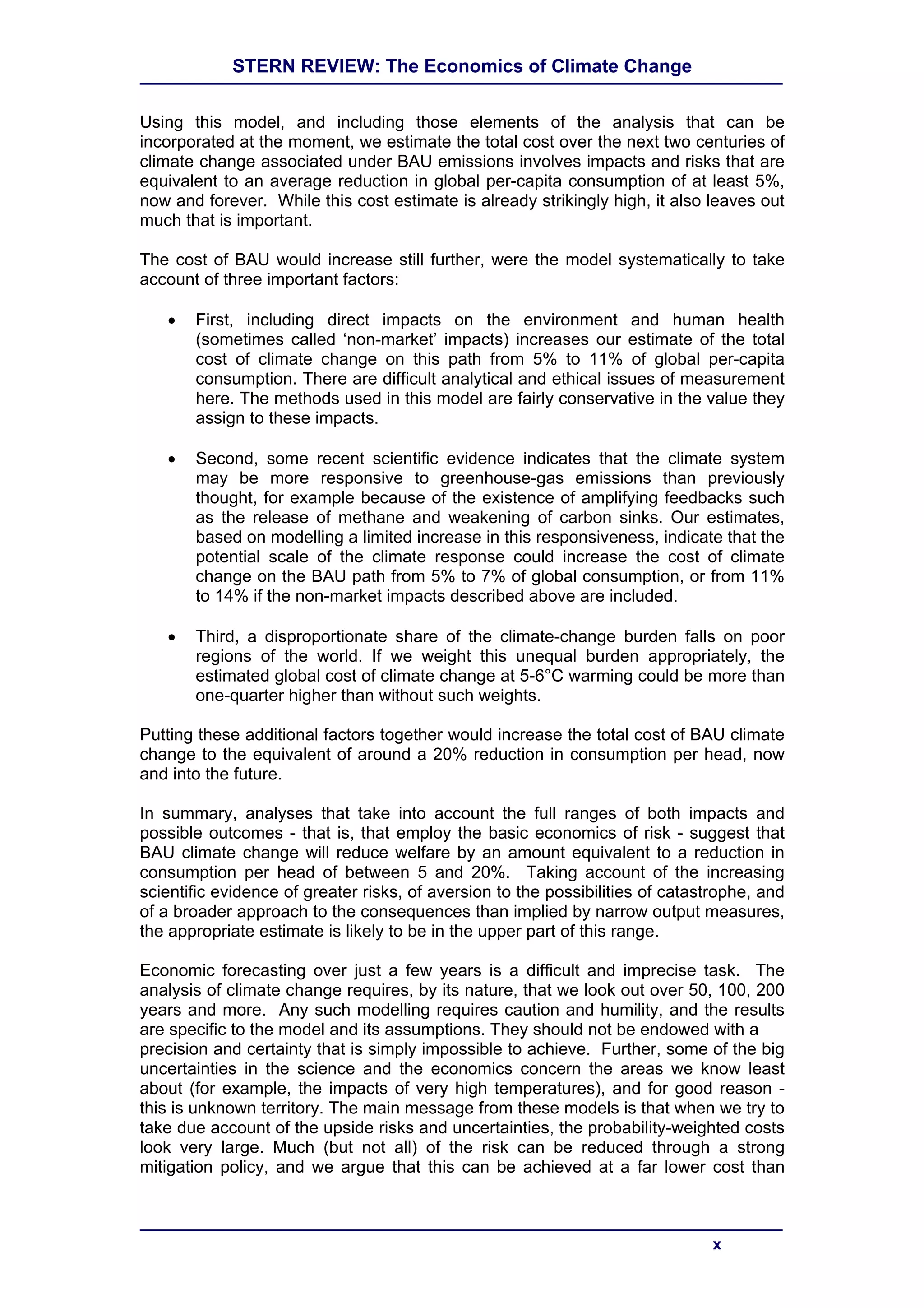 Stern Review Executive Summary | PDF