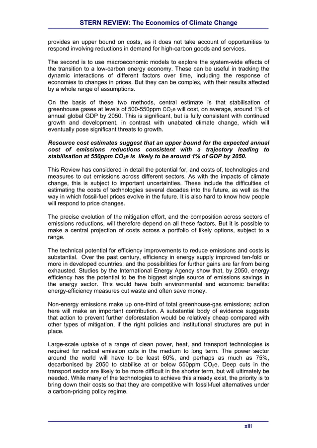 Stern Review Executive Summary | PDF