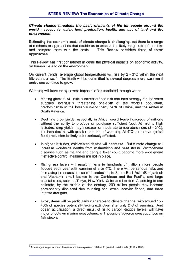 Stern Review Executive Summary | PDF