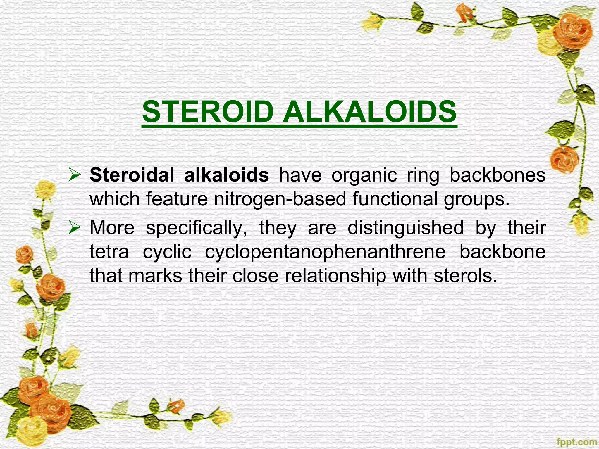 Steroid alkaloids | PPT