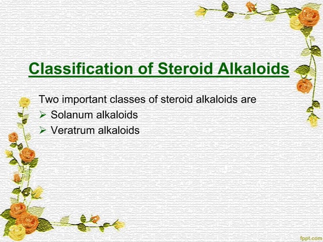 Steroid alkaloids | PPT