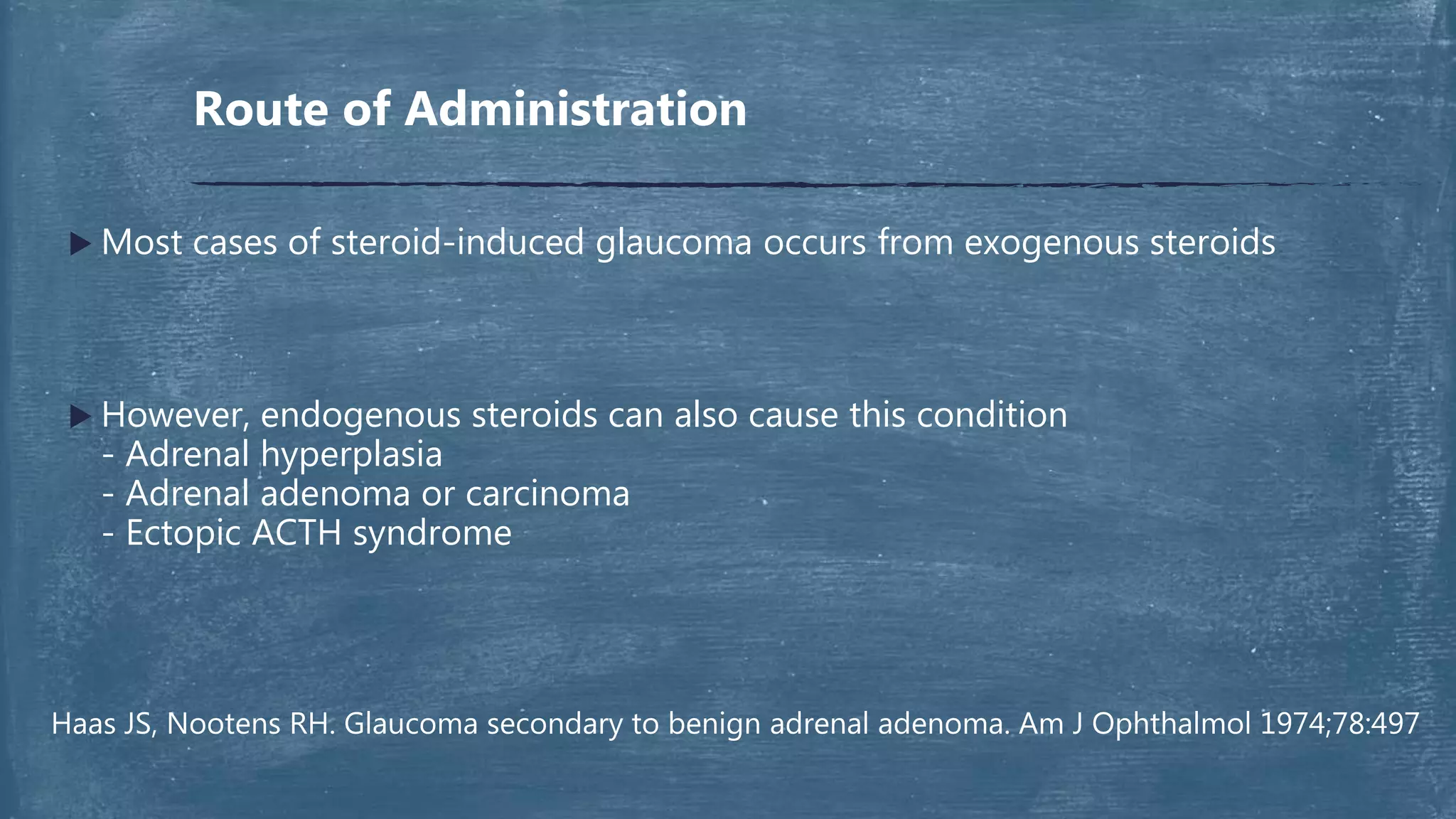 Steroid Induced Glaucoma - Dr Shylesh B Dabke | PPTX