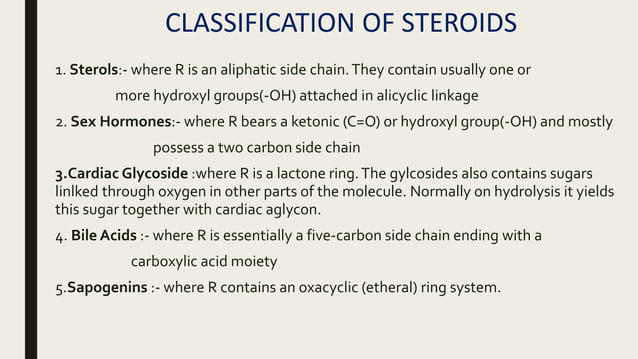 Steroids | PPTX | Chemistry | Science