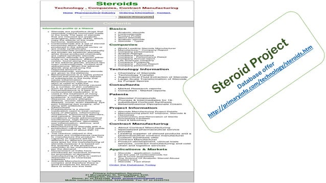 Steroids - Project Database | PPT