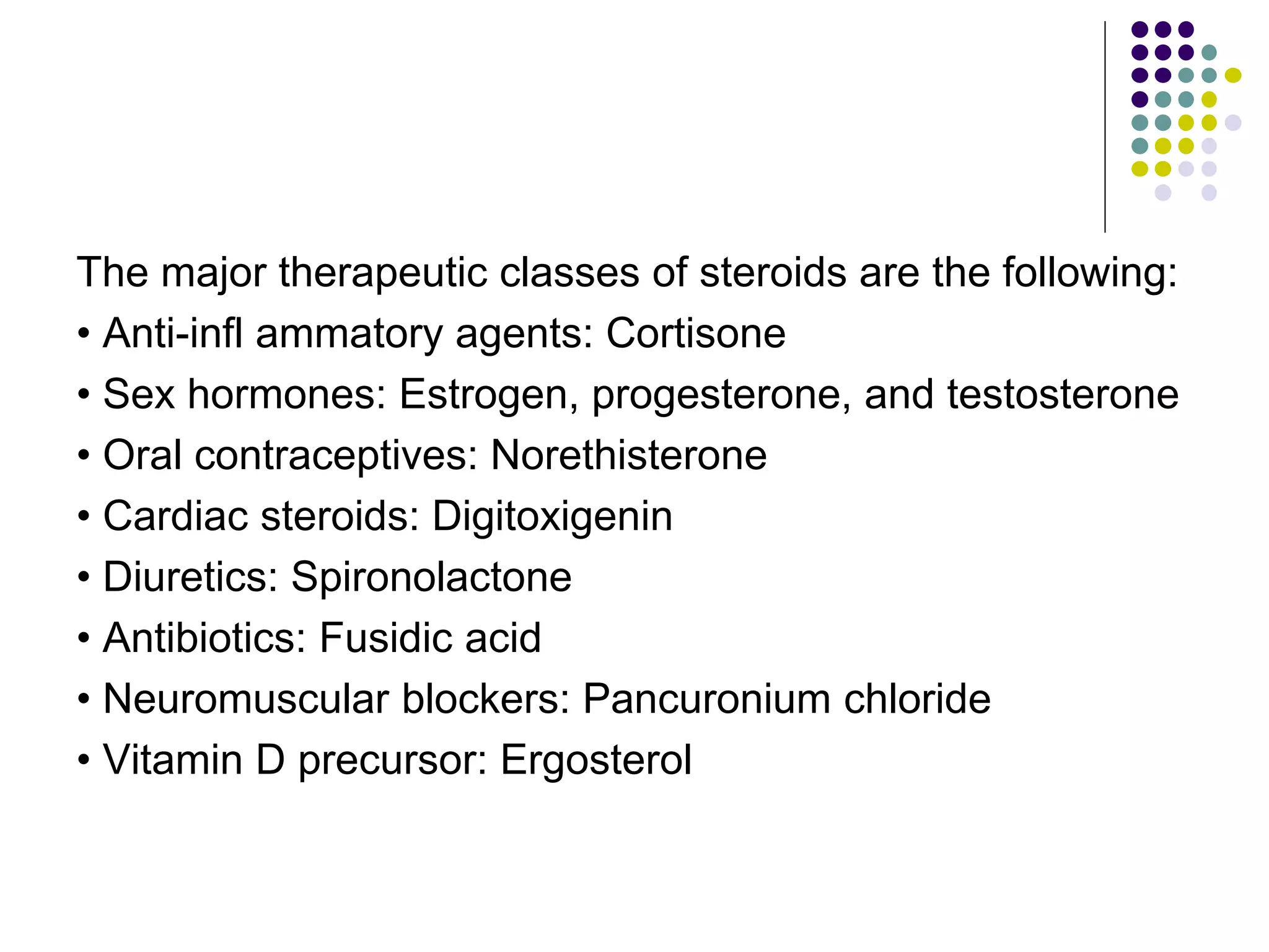 Steroids medicinal chemistry pharm d 3rd year | PPT