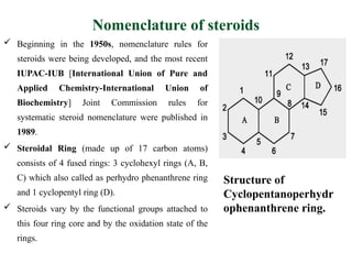 Steroids T.Y. B. Pharm Medicinal Chemistry | PPTX
