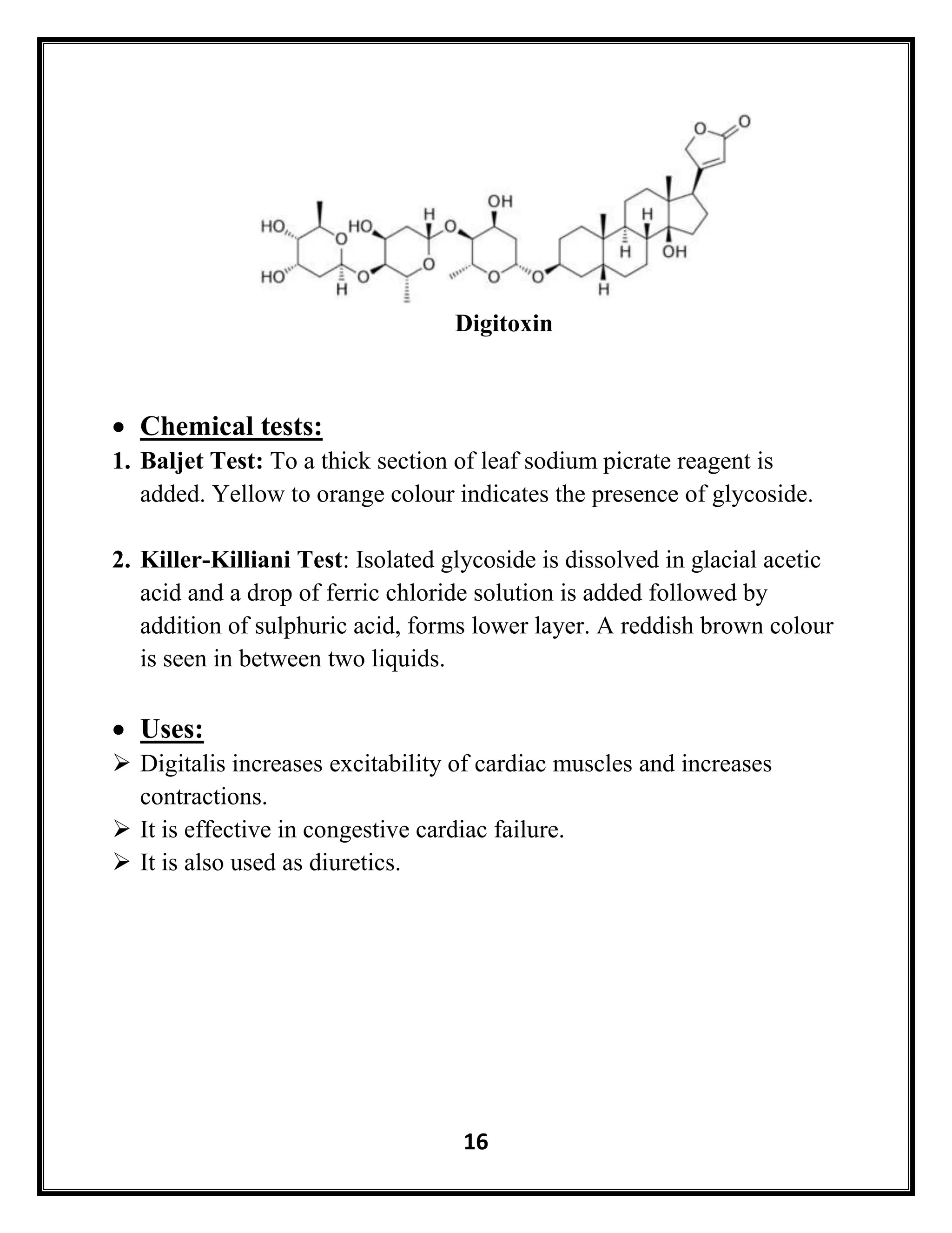 Steroids, cardiac glycoside, Pharmacognosy | DOCX