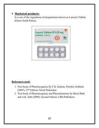 Steroids, cardiac glycoside, Pharmacognosy | DOCX