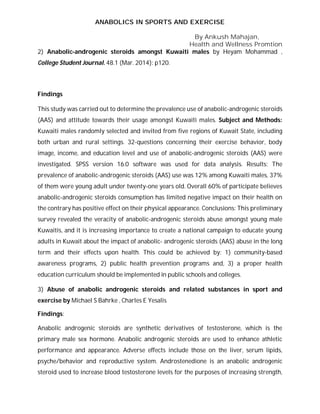 Steroids in sports medicine by ankush mahajan | PDF
