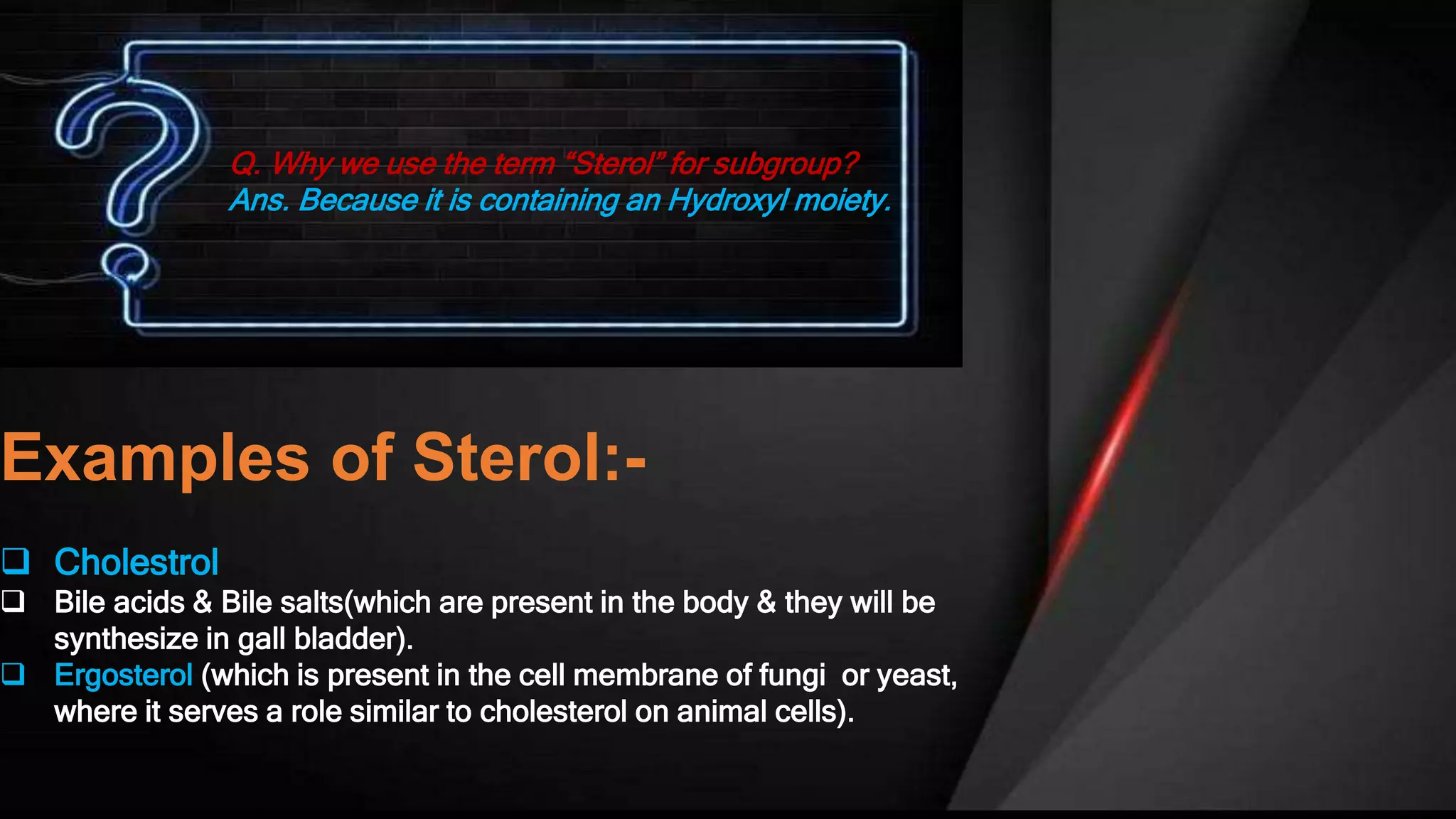 Steroid, sterol & metabolism of cholesterol | PPTX
