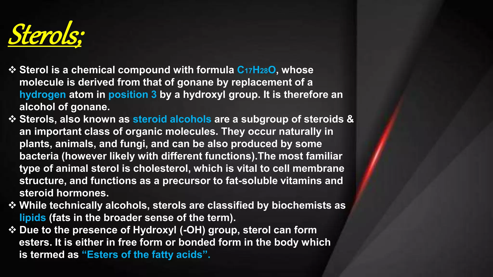 Steroid, sterol & metabolism of cholesterol | PPTX