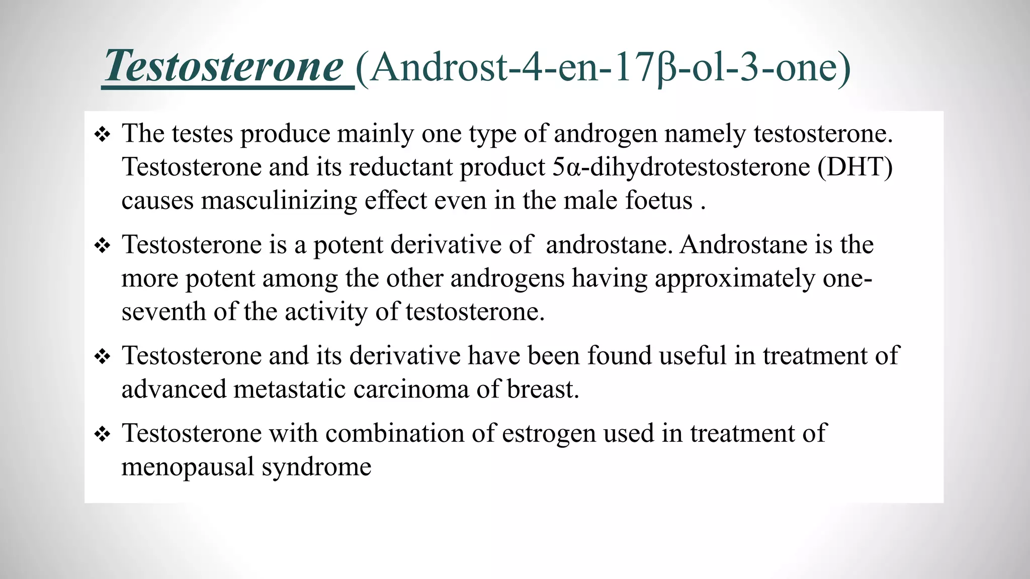 Steroids, testosterone and progesterone | PPTX
