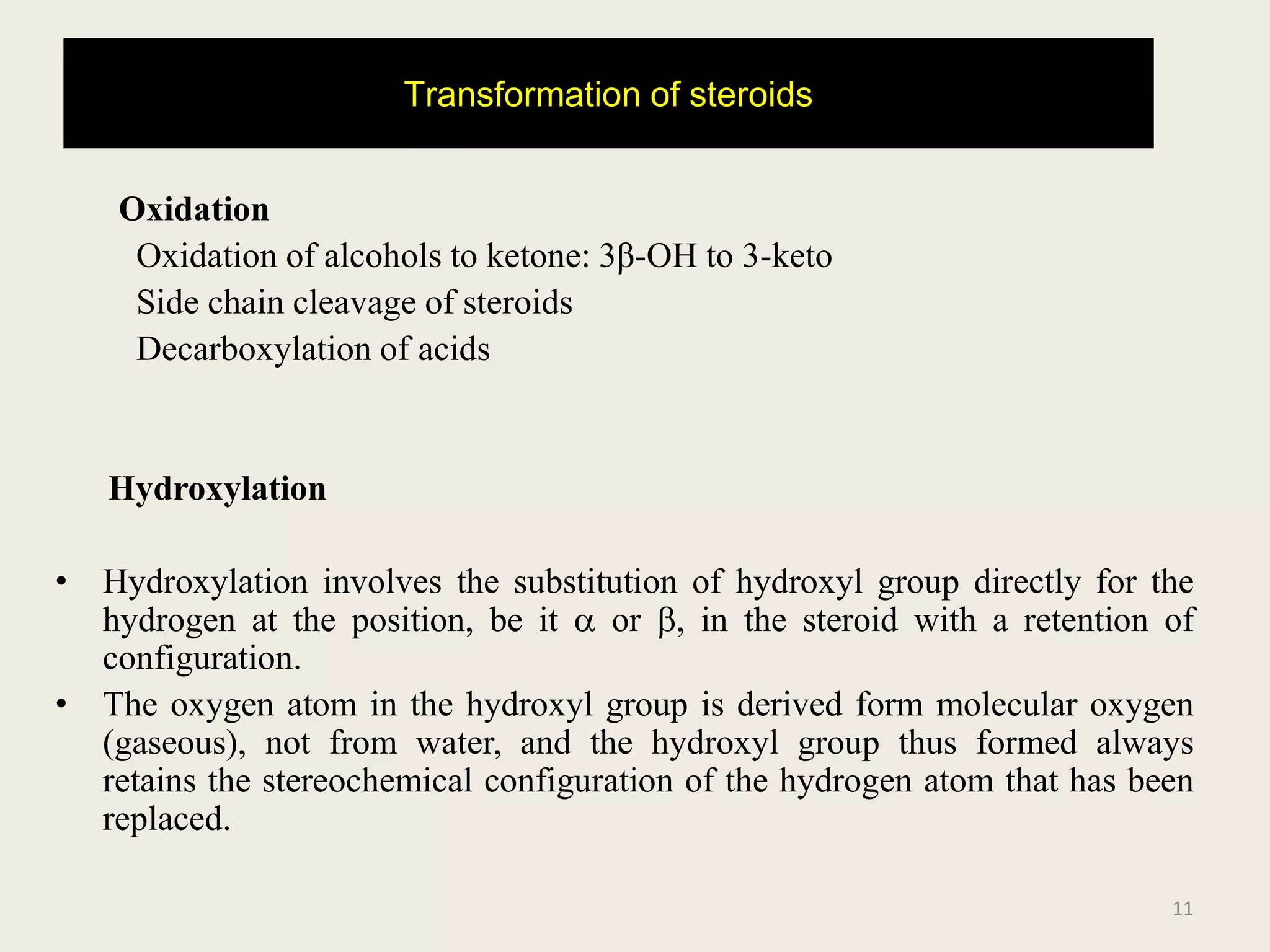 Steroid transformation, bioreactor and bioprocess engineering | PPTX