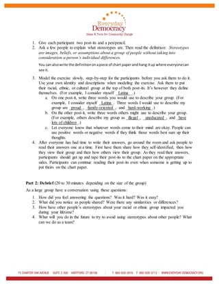 Activity to Explore the Impact of Stereotypes | PDF