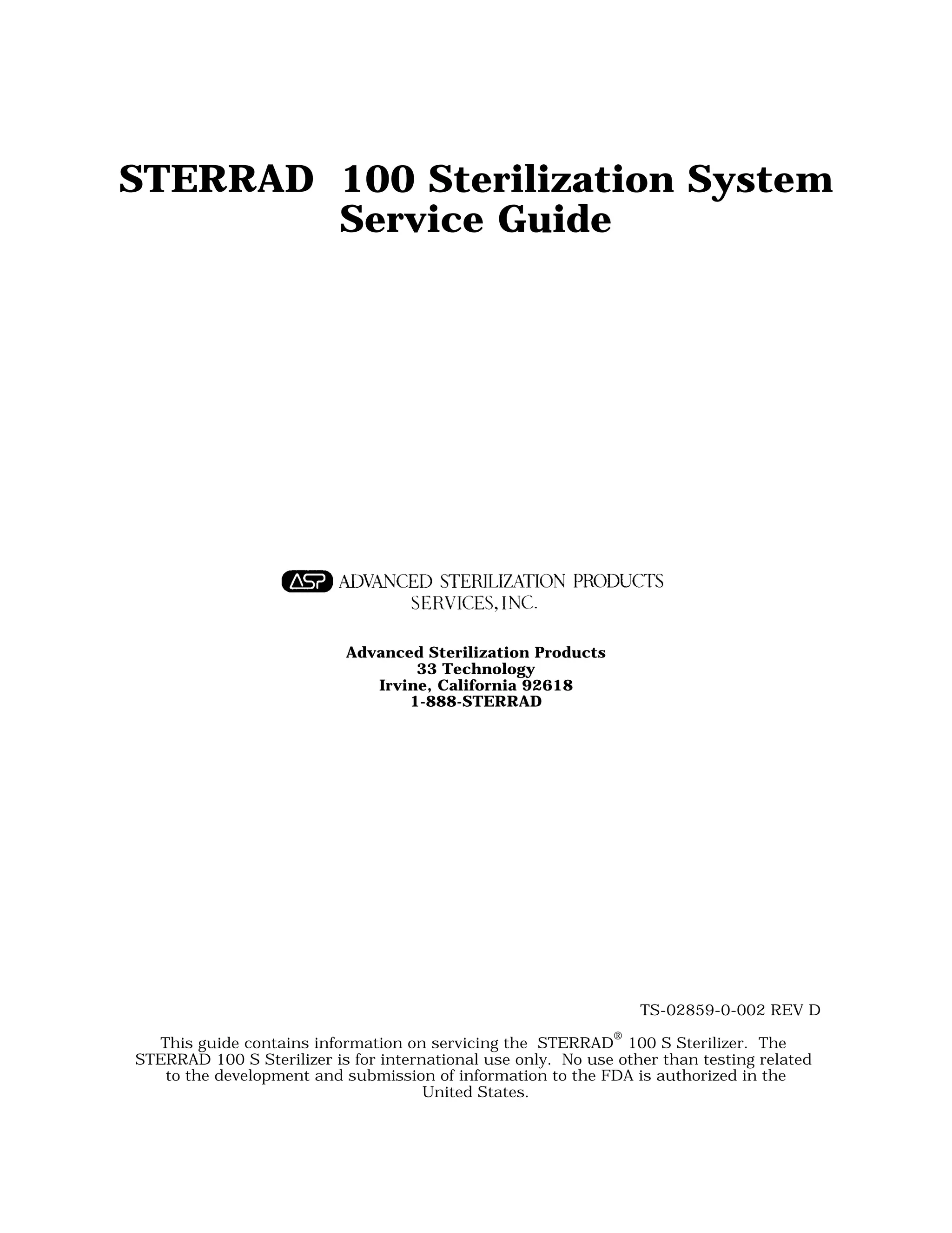 Sterrad 100 sterilizer_-_service_guide | PDF