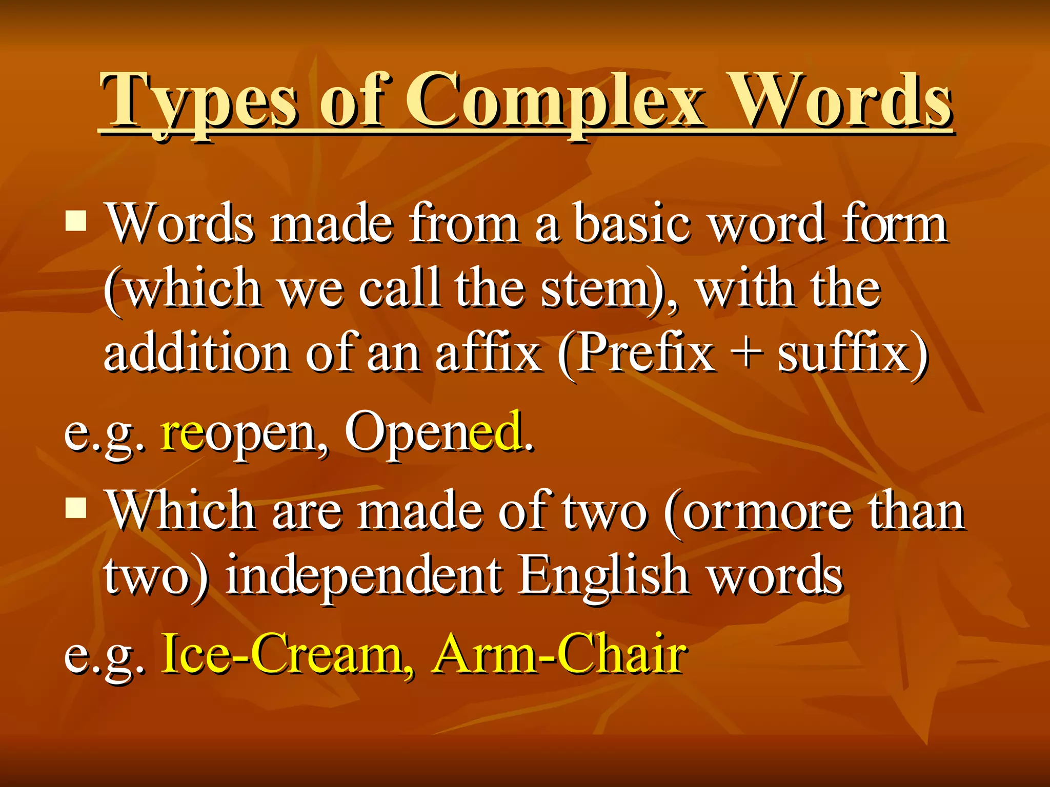 Stess Patters In Prefixes And Suffixes | PPT
