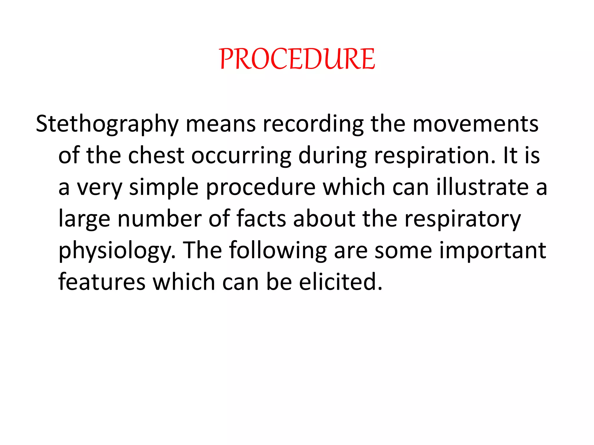 Stethograph- Recording Respiratory Movements | PPTX