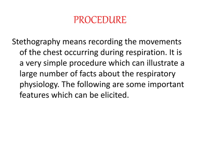 Stethograph- Recording Respiratory Movements | PPTX | Lung and ...