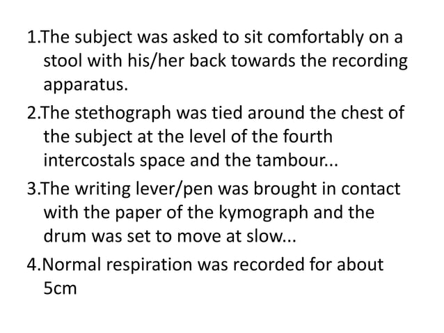 Stethograph- Recording Respiratory Movements | PPTX | Lung and ...