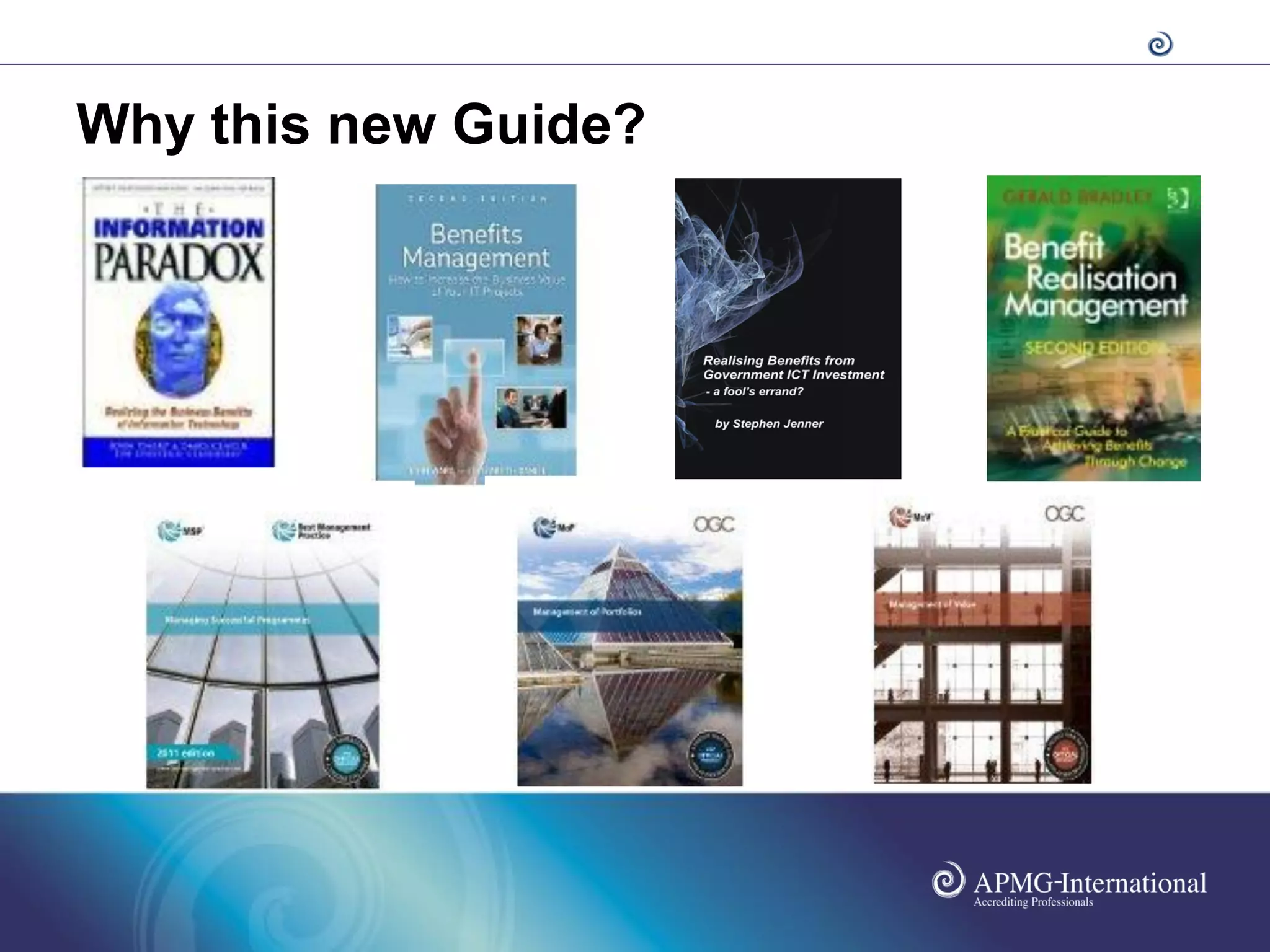 Steve Jenner. Managing Benefits; the new guidance and certification ...