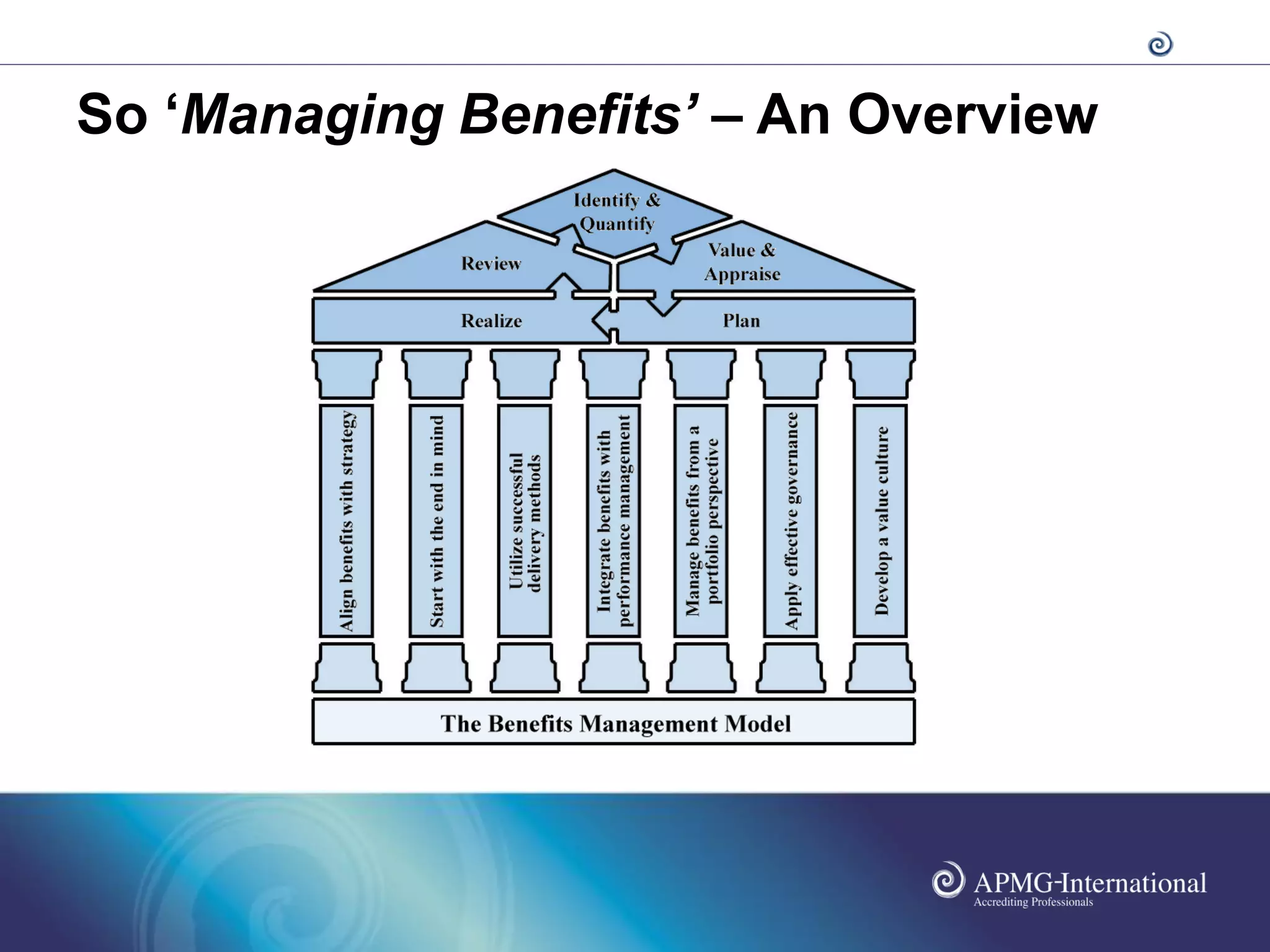 Steve Jenner. Managing Benefits; the new guidance and certification ...