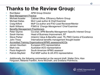 Steve Jenner. Managing Benefits; the new guidance and certification ...