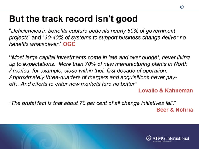 Steve Jenner. Managing Benefits; the new guidance and certification ...