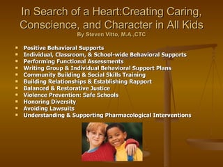 Steve Vitto An Overview Of In Search Of A Heart | PPT